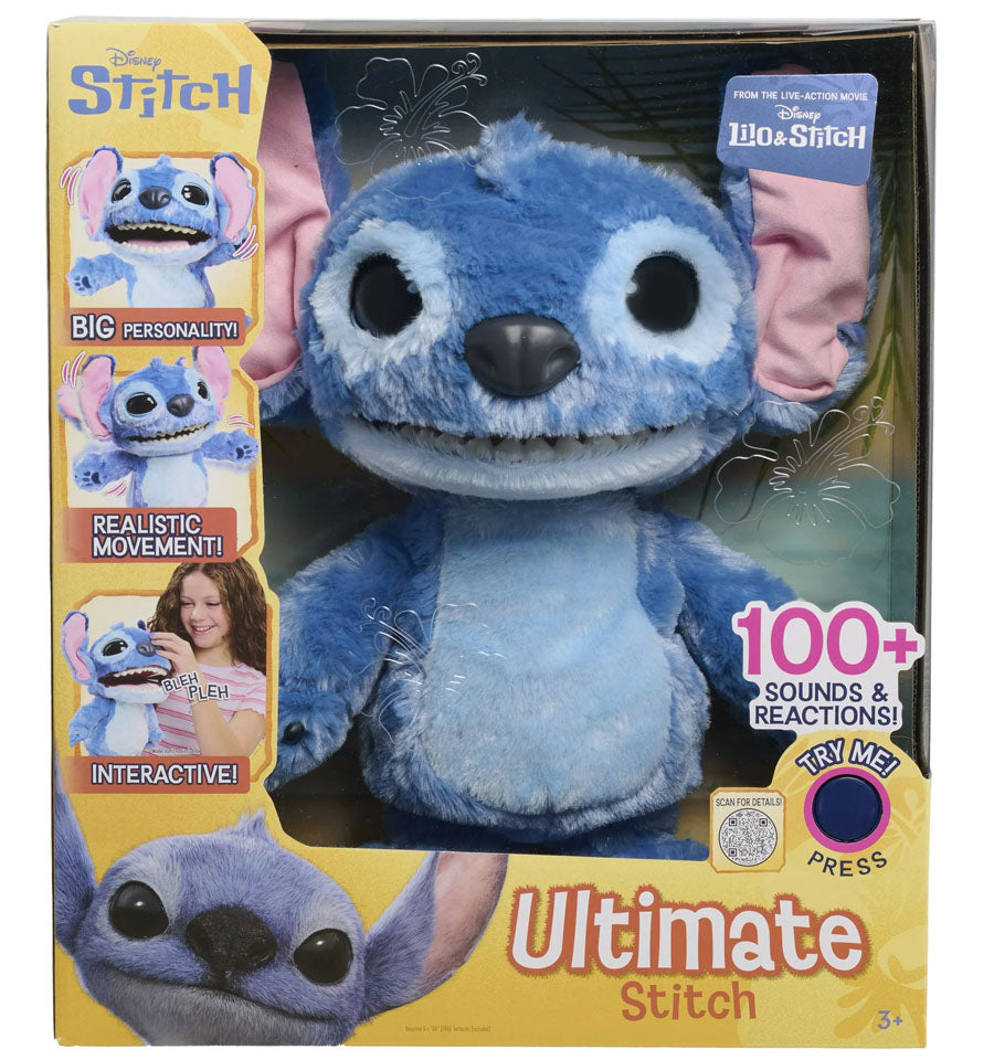 Disney Stitch Ultimate Stitch Interactive 17" Plush Toy, 100+ Sounds ...